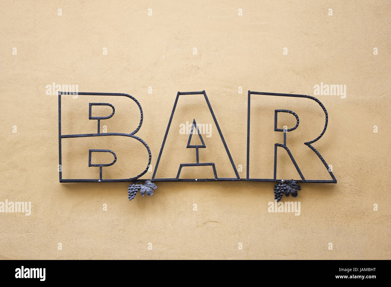 Bar Signs wall start building, business and hospitality Stock Photo - Alamy