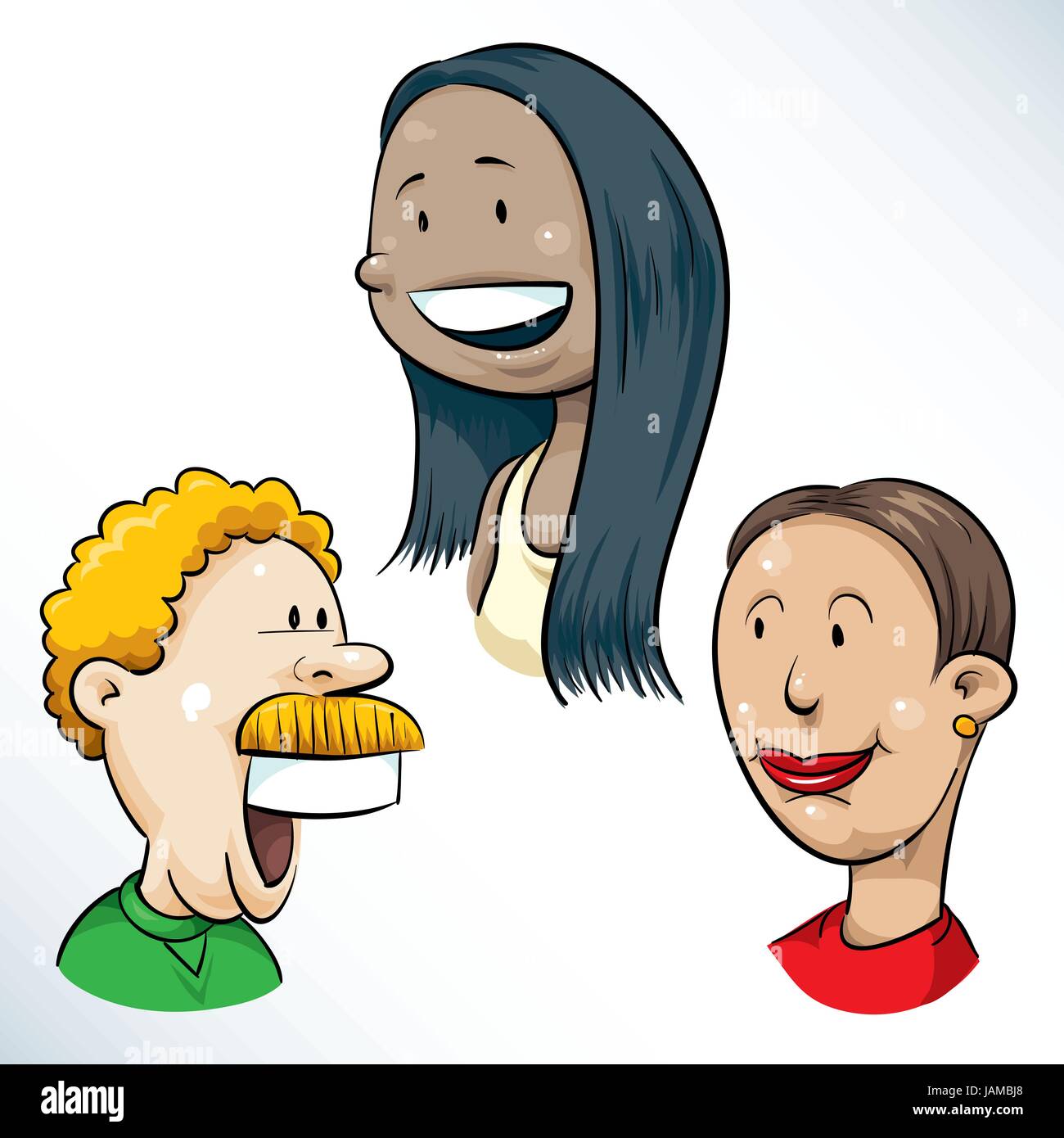 A set of friendly, cartoon faces Stock Vector Image & Art - Alamy