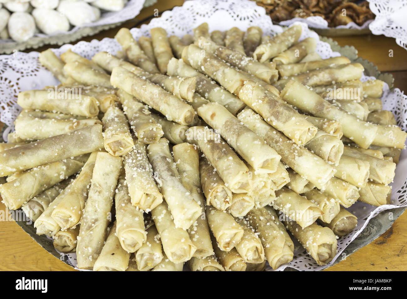 Fried Sweet Moroccan market feeding on food Stock Photo - Alamy