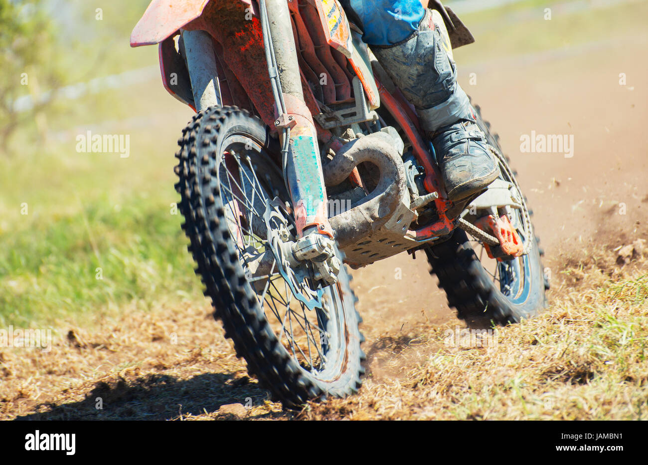 Professional motocross rider on the road Stock Photo - Alamy