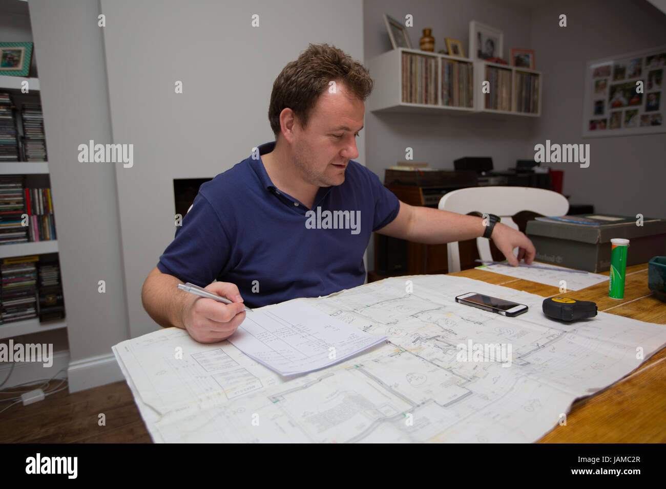 Quantity Surveyor working from home Stock Photo - Alamy