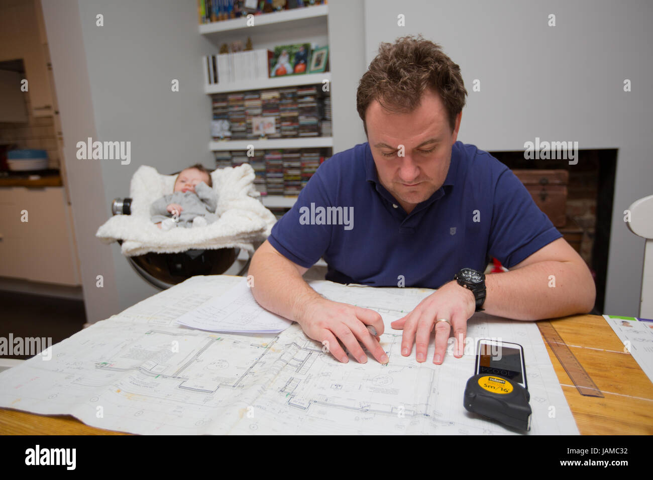Quantity Surveyor working from home Stock Photo - Alamy
