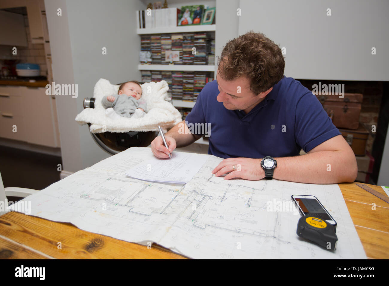 Quantity Surveyor working from home Stock Photo - Alamy