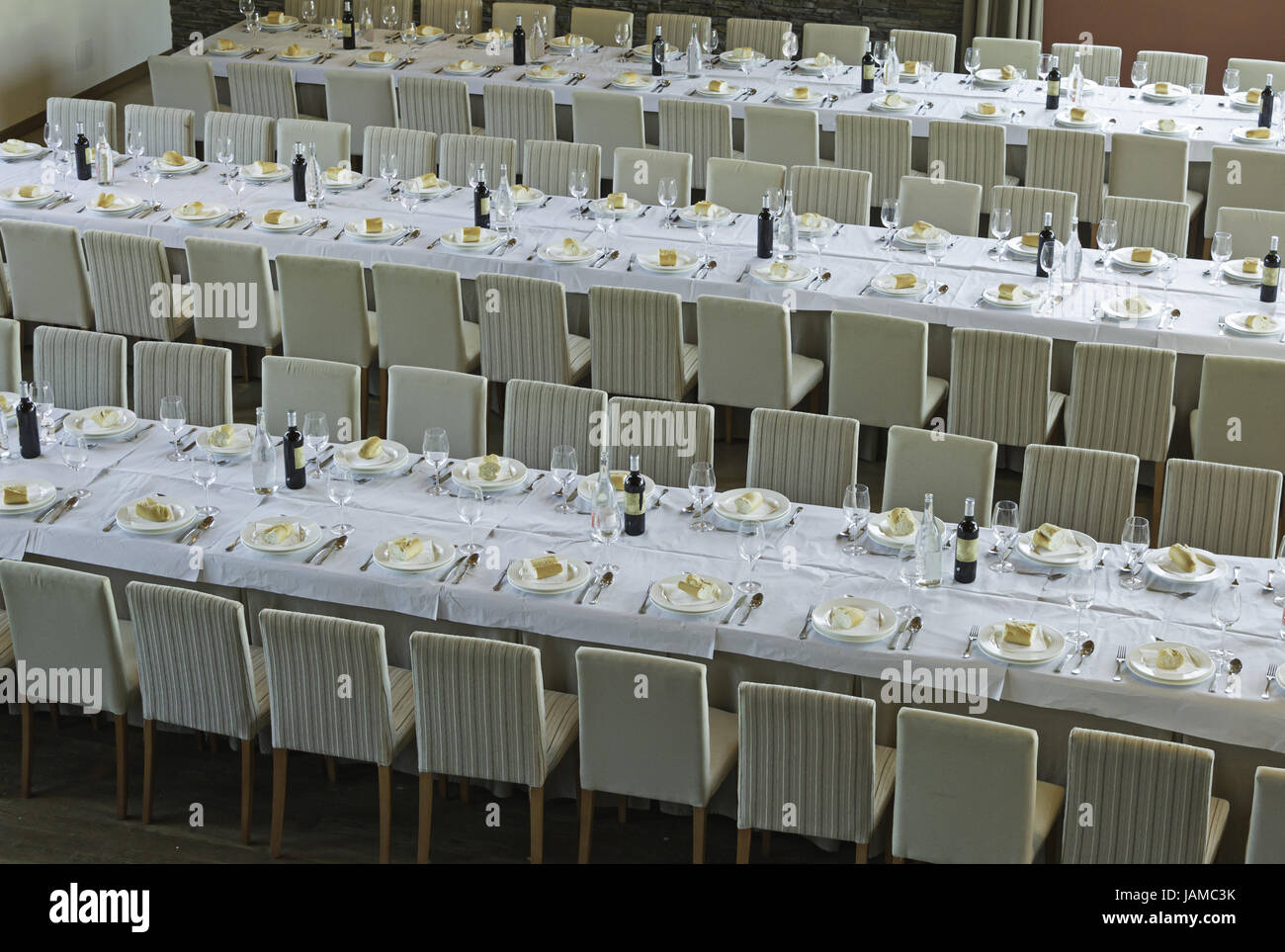Event tables prepared in hotel restaurant and catering celebrations ...