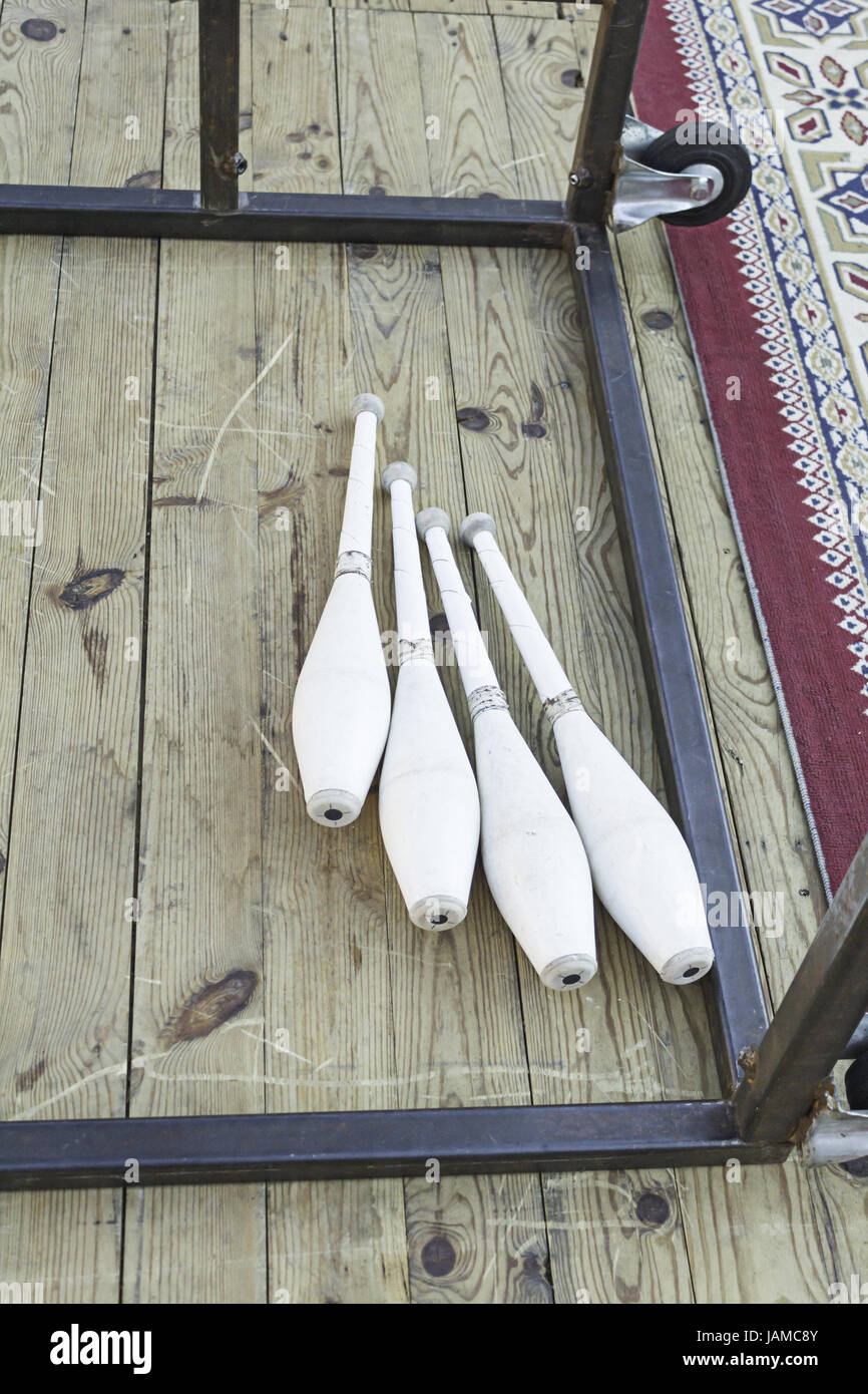 White Circus Maces in celebration of show, event Stock Photo - Alamy