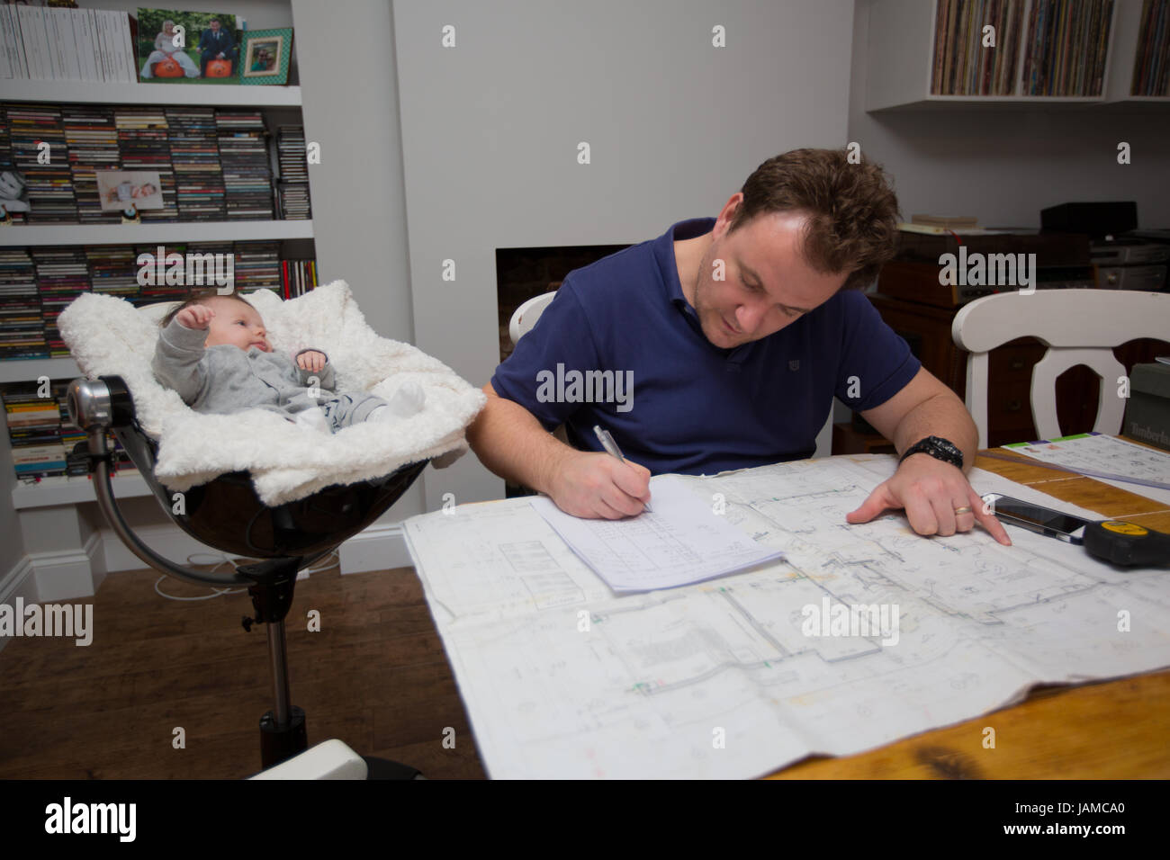 Quantity Surveyor working from home Stock Photo - Alamy
