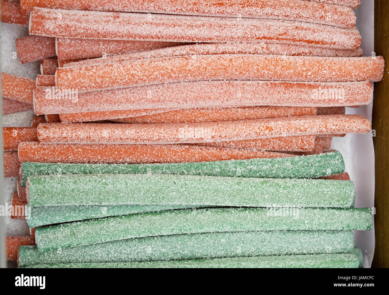 Licorice different colored sugar in candy store, sell and trade Stock ...
