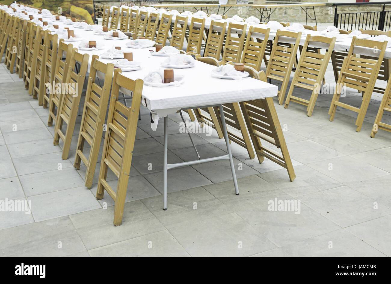 Celebration table with chairs and outdoor seating, catering and ...