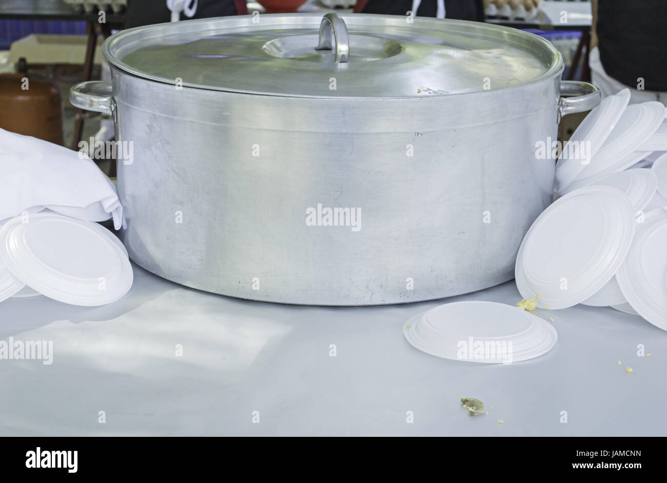 Closed metal pot restaurant, kitchen Utensils Stock Photo - Alamy