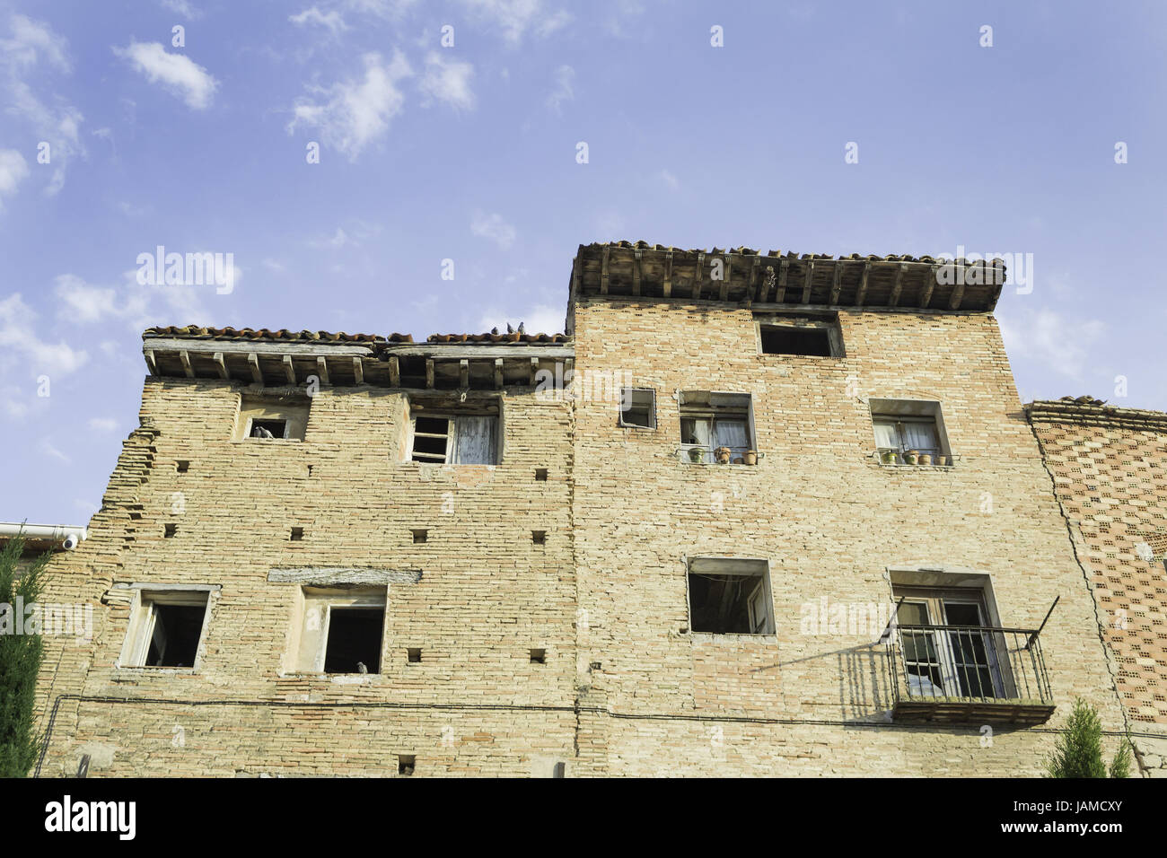 Stone Townhouse old with deteriorating structure, construction and ...