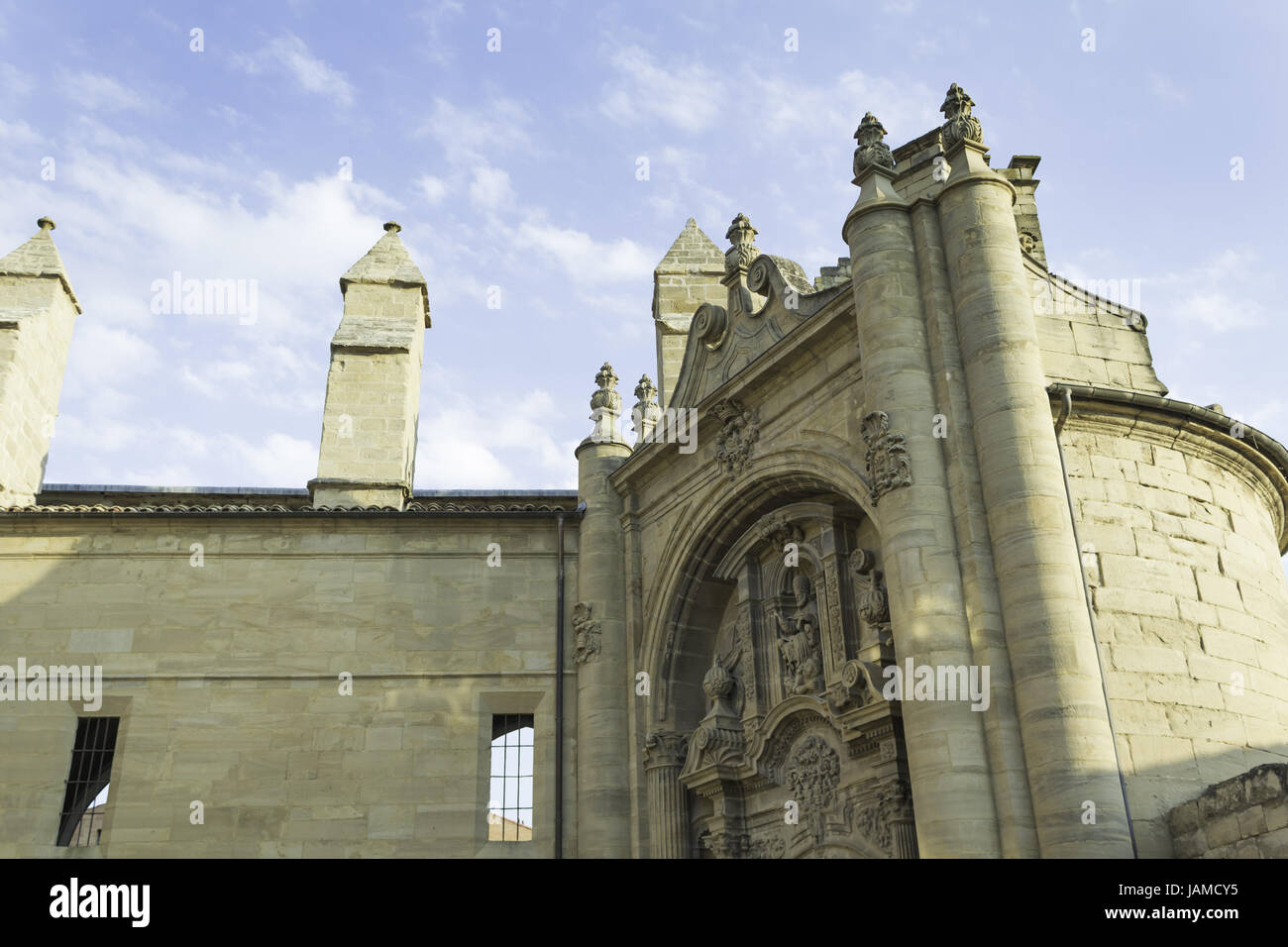 Architectural Stone Ancient Castle in Spain, Gothic building Stock ...