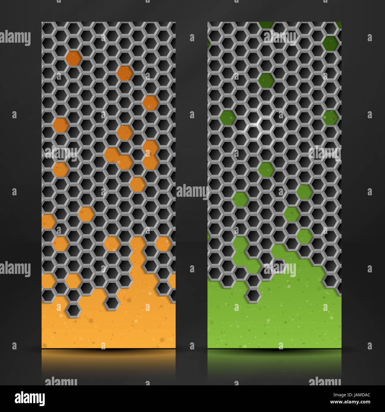 Hexagon Metal Banner. Vector Illustration. Eps 10 Stock Photo - Alamy
