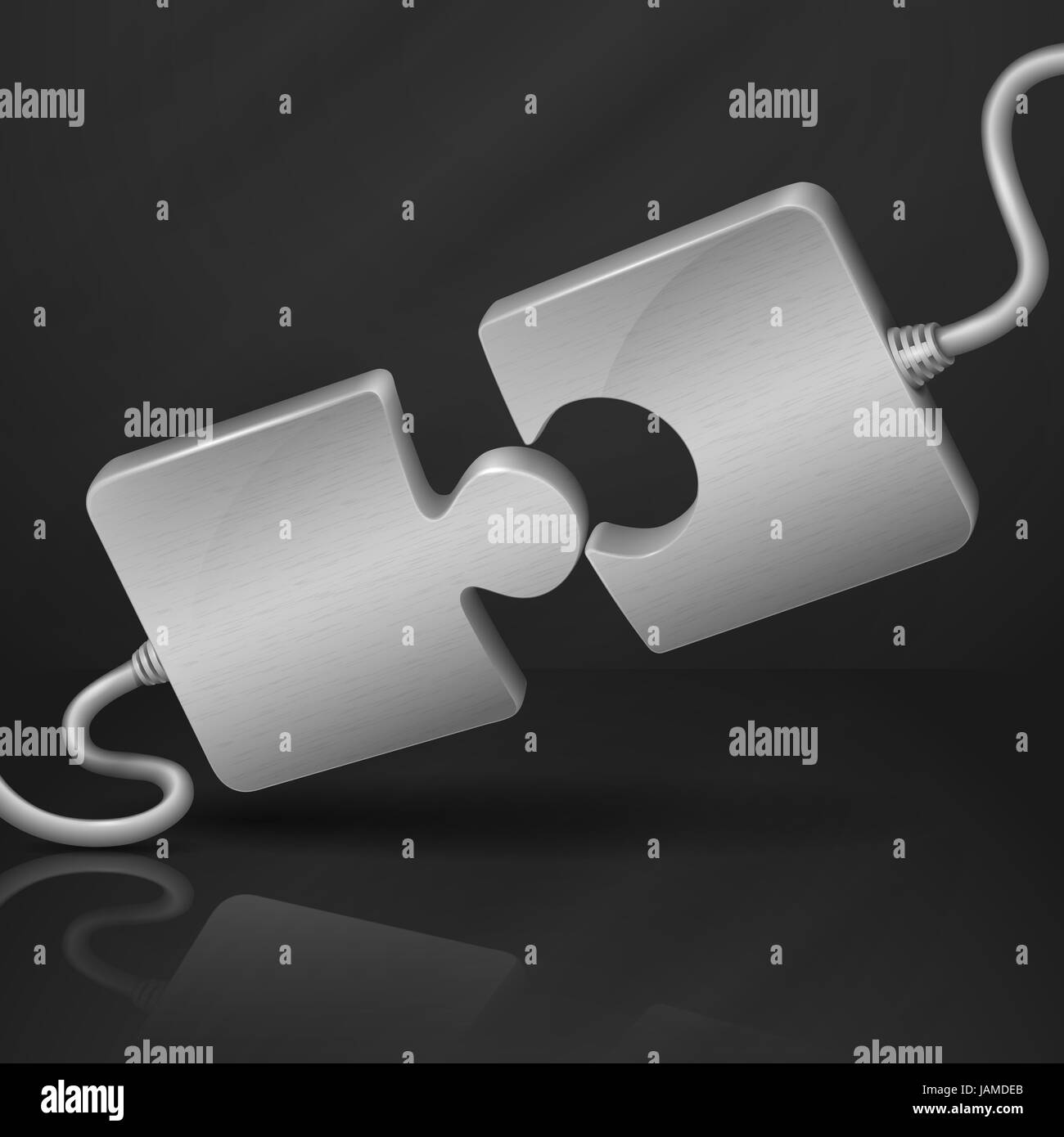 Metal Puzzle. Connect. Vector Illustration. Eps 10 Stock Photo - Alamy