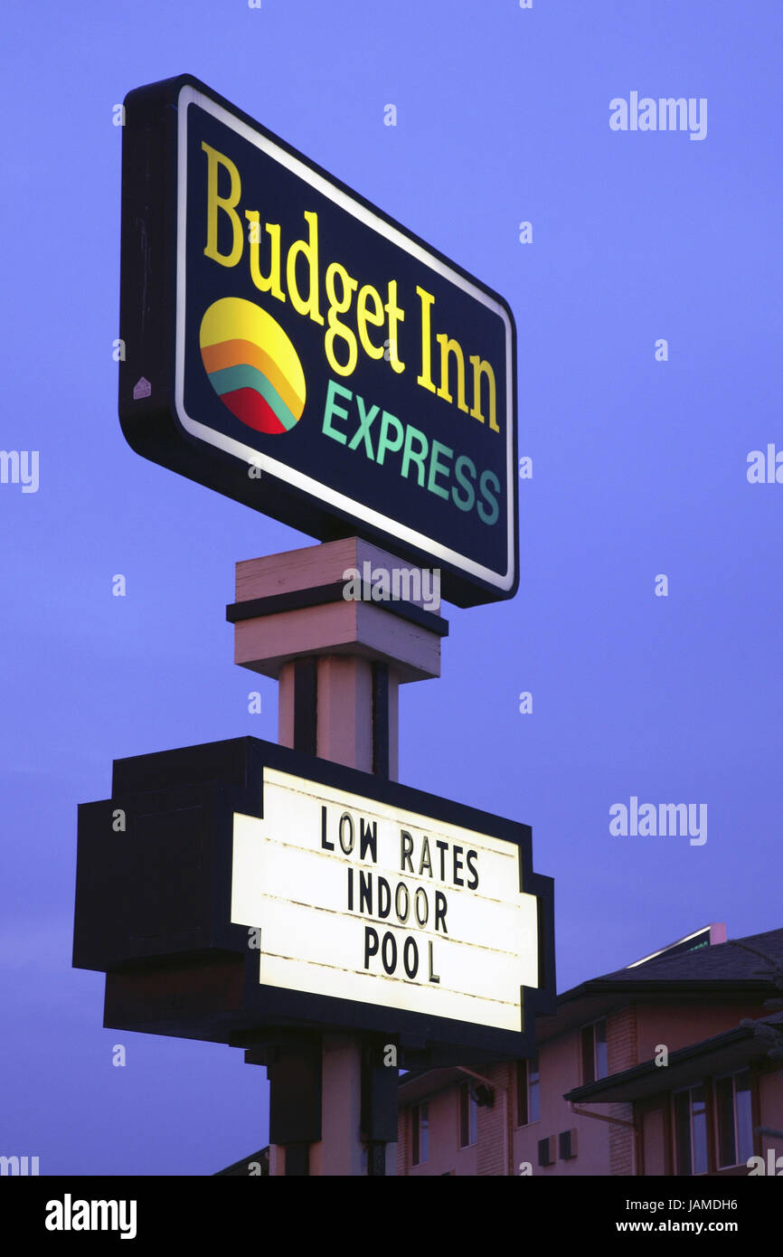 The USA,budget Inn express train Stock Photo - Alamy