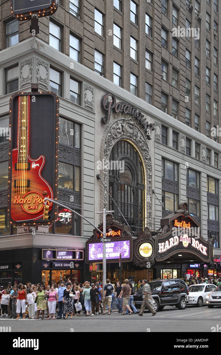 The USA,New York,Times Square,hard rock cafe Stock Photo - Alamy