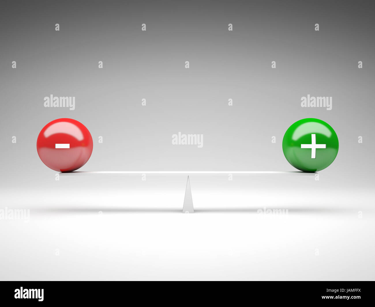 3d image of green and red ball on balance Stock Photo - Alamy