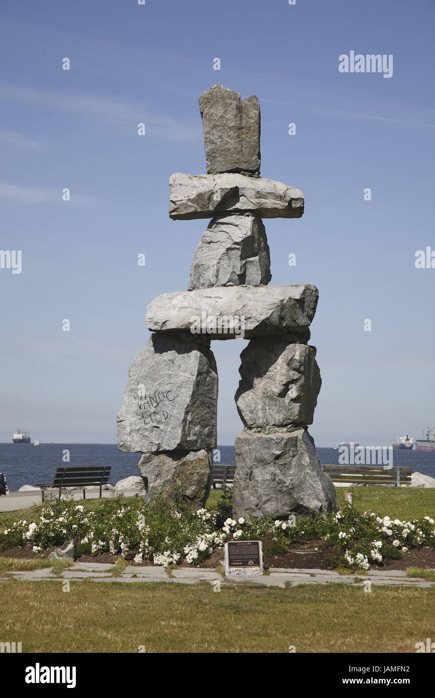 Canada,British Columbia,Inukshuk,English Bay,icon of the Winter ...