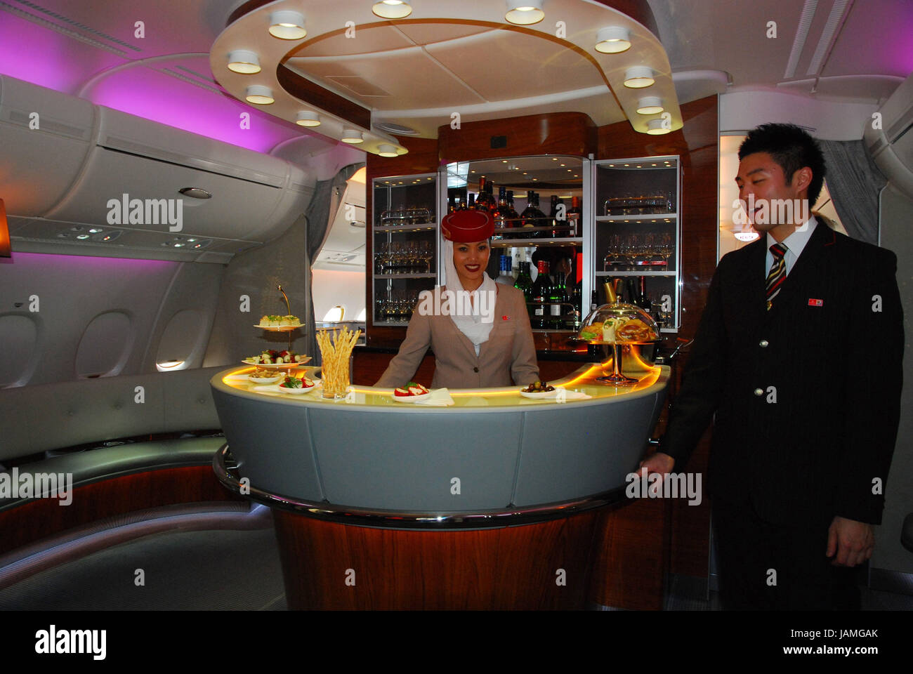 Civil aviation,air liner,airbus A380,cabin,Galley,bar,stewardess,flight ...