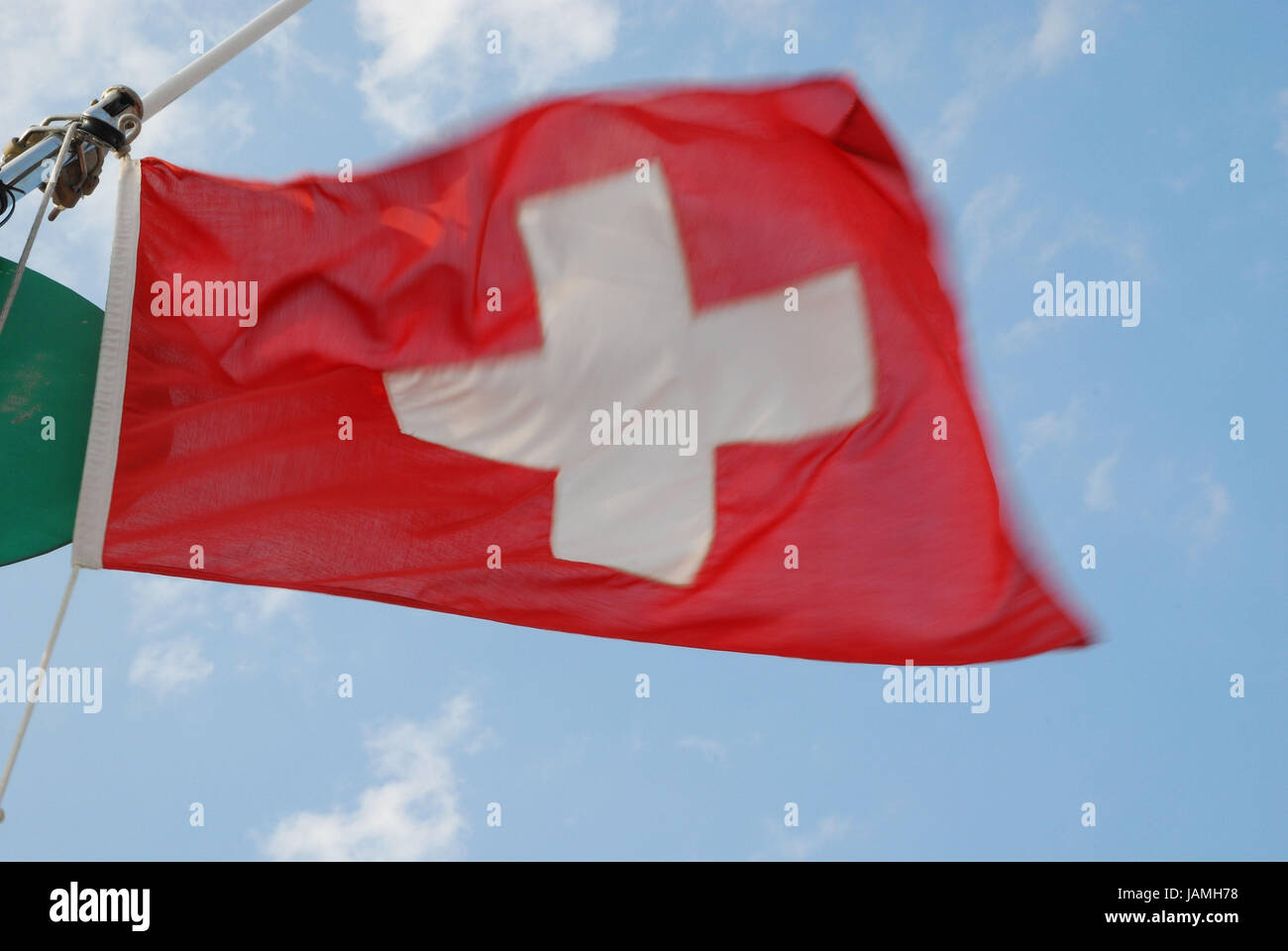 Swiss flag wind hi-res stock photography and images - Alamy
