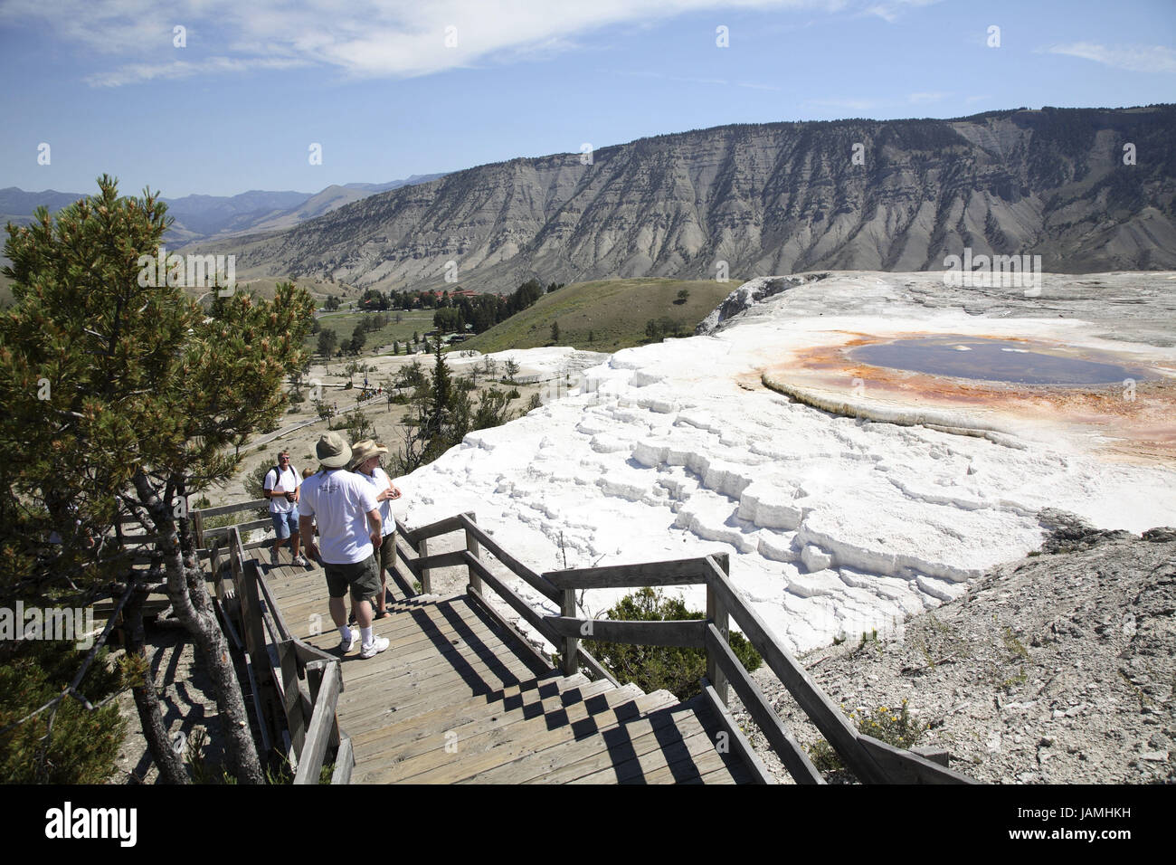 The USA,Wyoming,Yellowstone Nationwide park,Mammoth Hot Springs,Canary ...