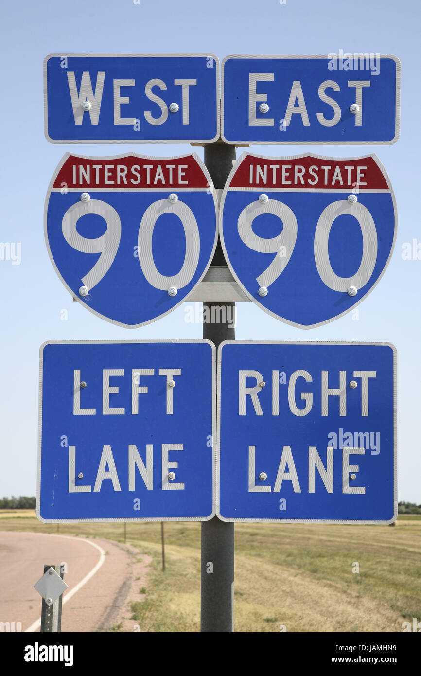Interstate 90 road signs hi-res stock photography and images - Alamy