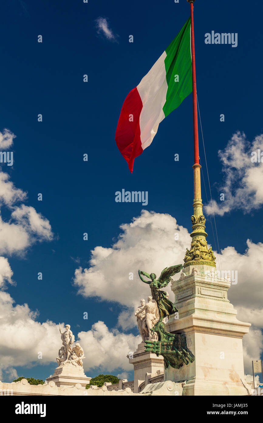 The flag of Italy blowing in the wind Stock Photo - Alamy