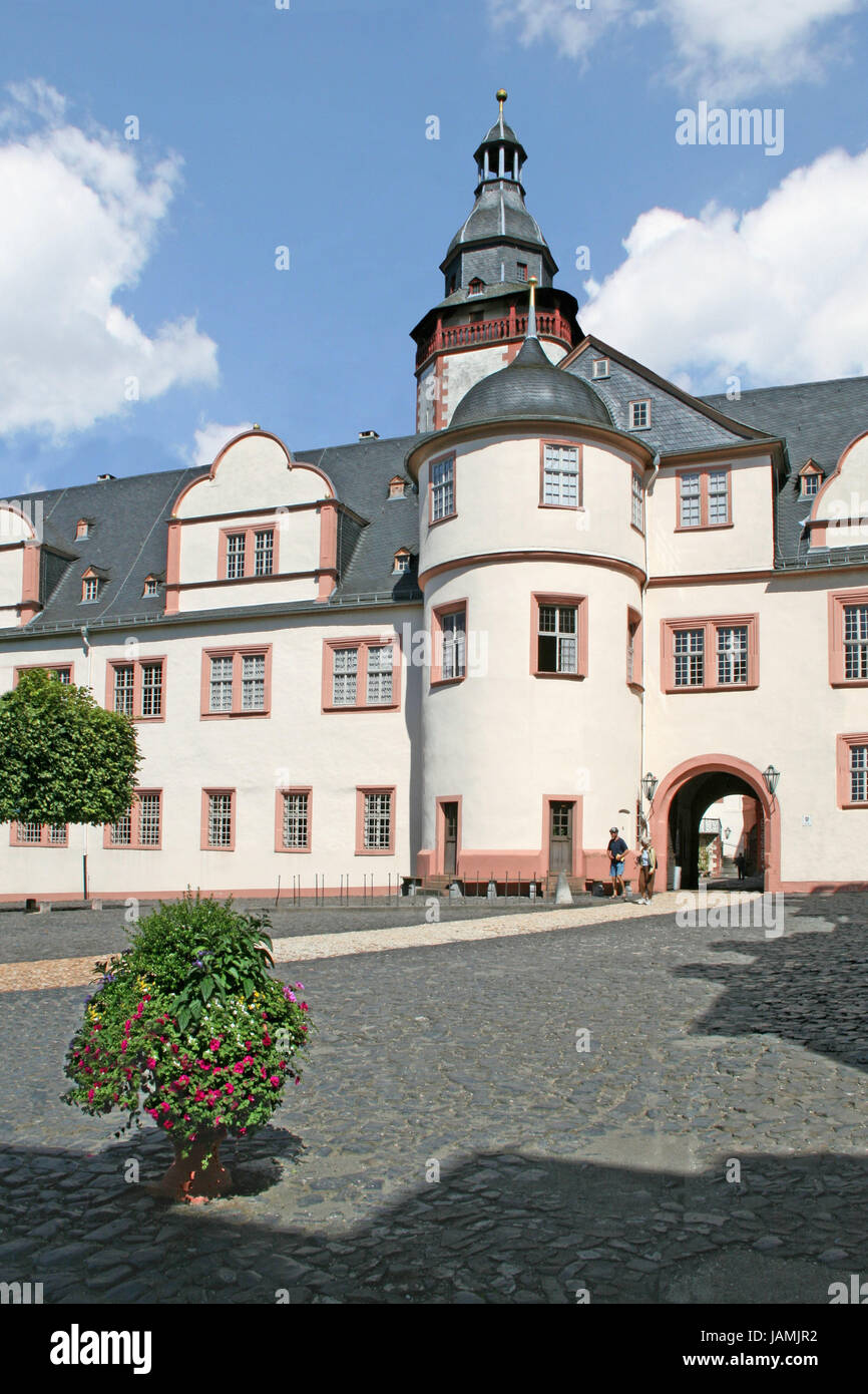 Germany,Hessen,castle Weil in the Lahn,lock,outside,castle Weil ...