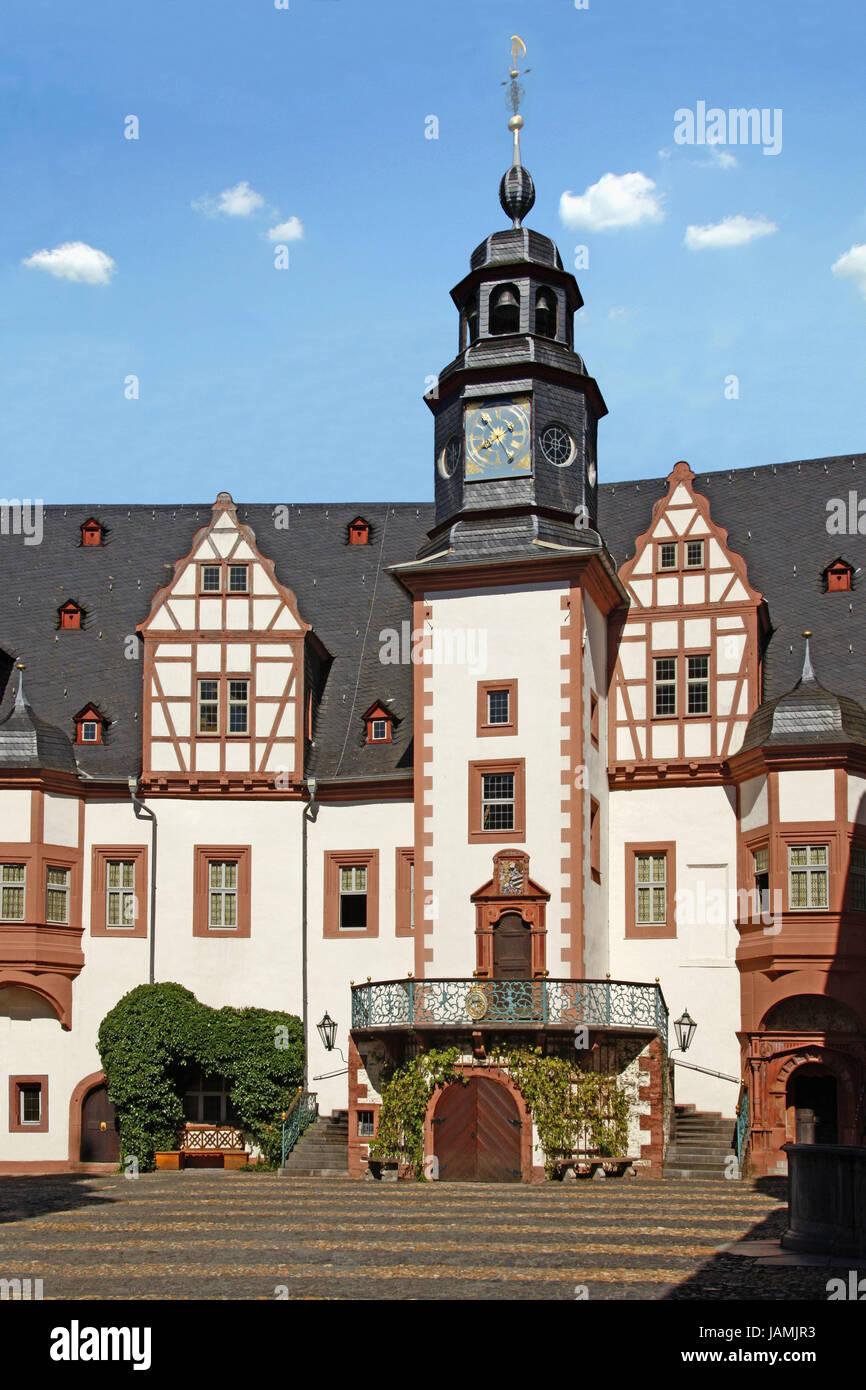 Germany,Hessen,castle Weil in the Lahn,lock,outside,castle Weil ...