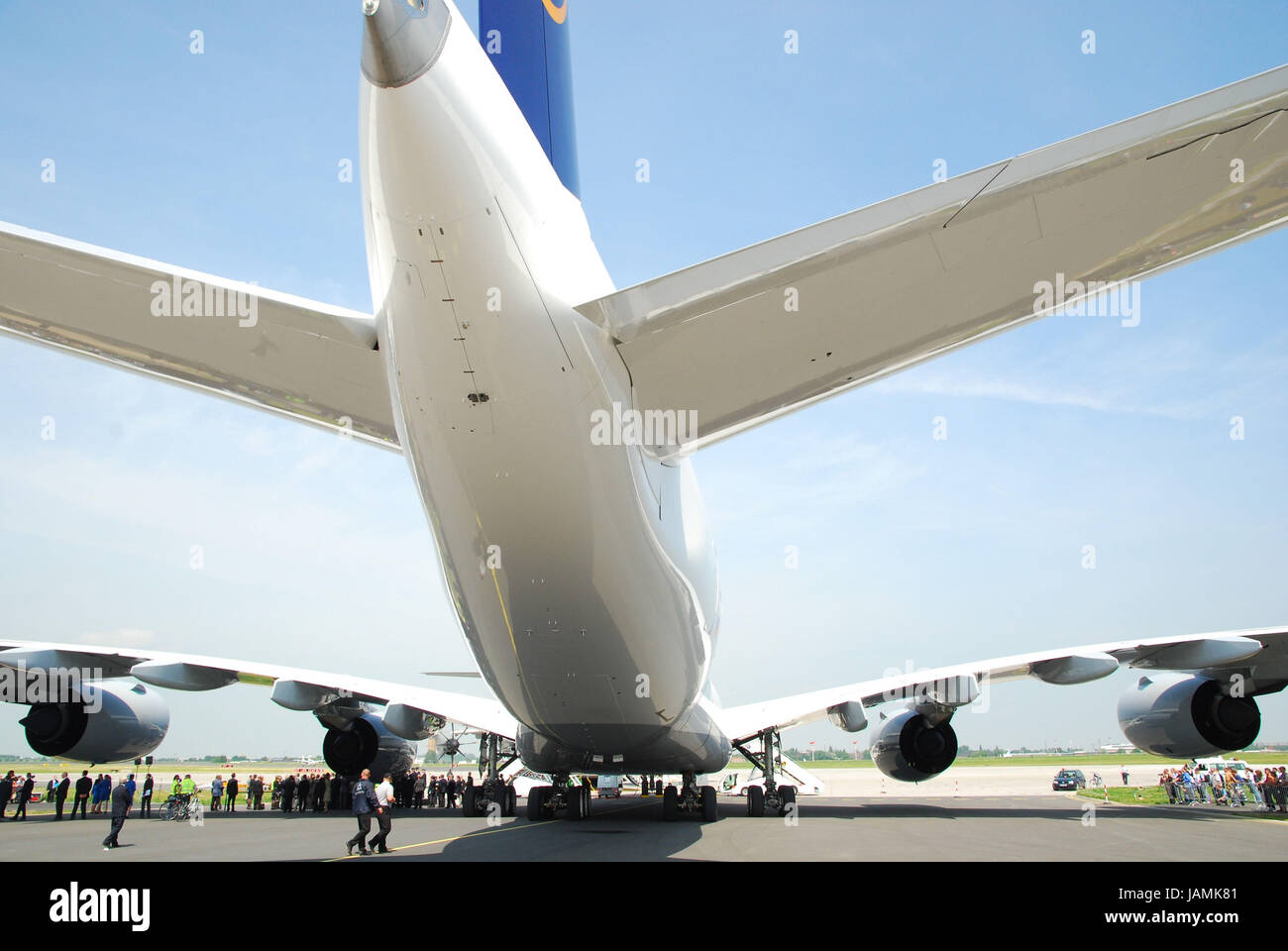 Civil aviation,airplane,airbus A380,rear,landing field Stock Photo - Alamy