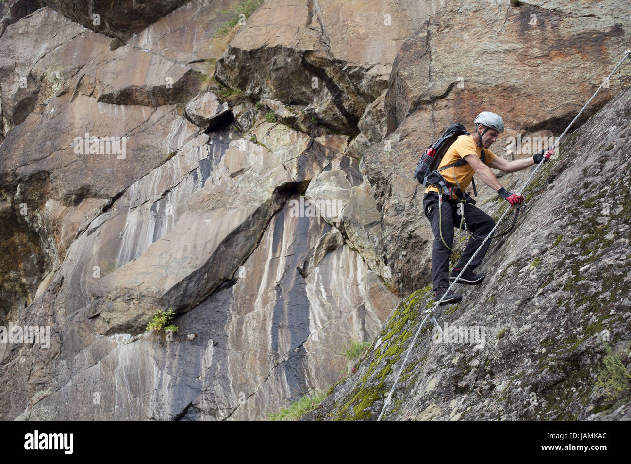 Climbing steep path moss alp,Ötztaler alps,Tyrol,Austria Stock Photo ...