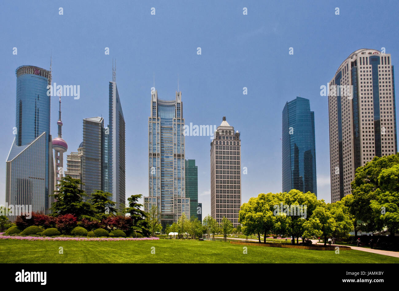 China,Shanghai,Pudong district,park,high rises Stock Photo - Alamy