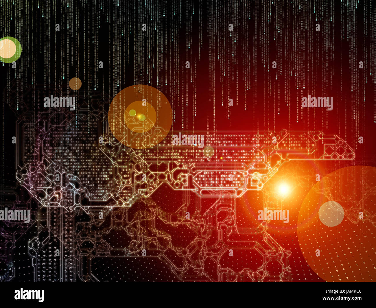 Encryption Key series. Composition of stylized key and number symbols ...