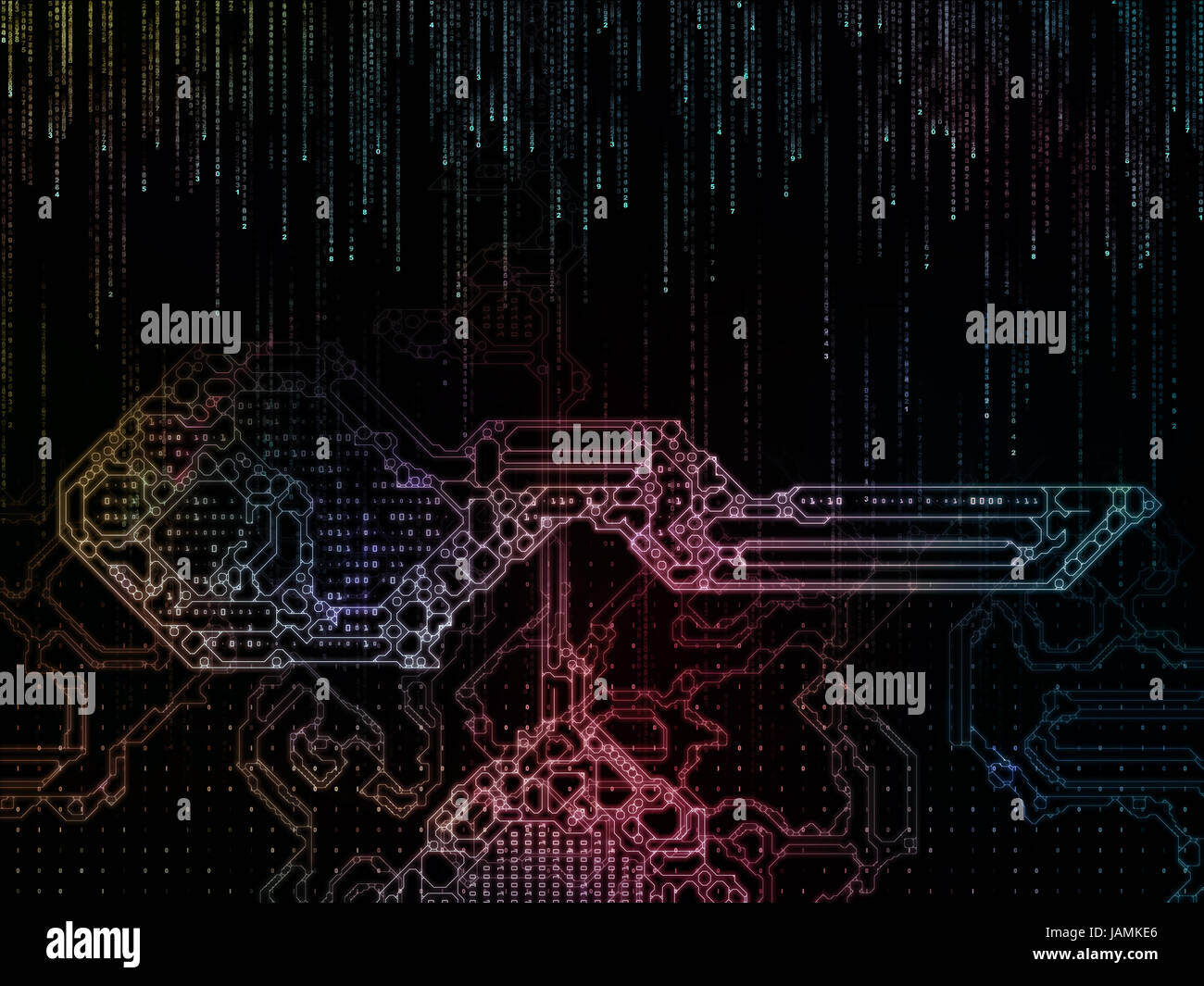 Encryption Key series. Backdrop of stylized key and number symbols on ...