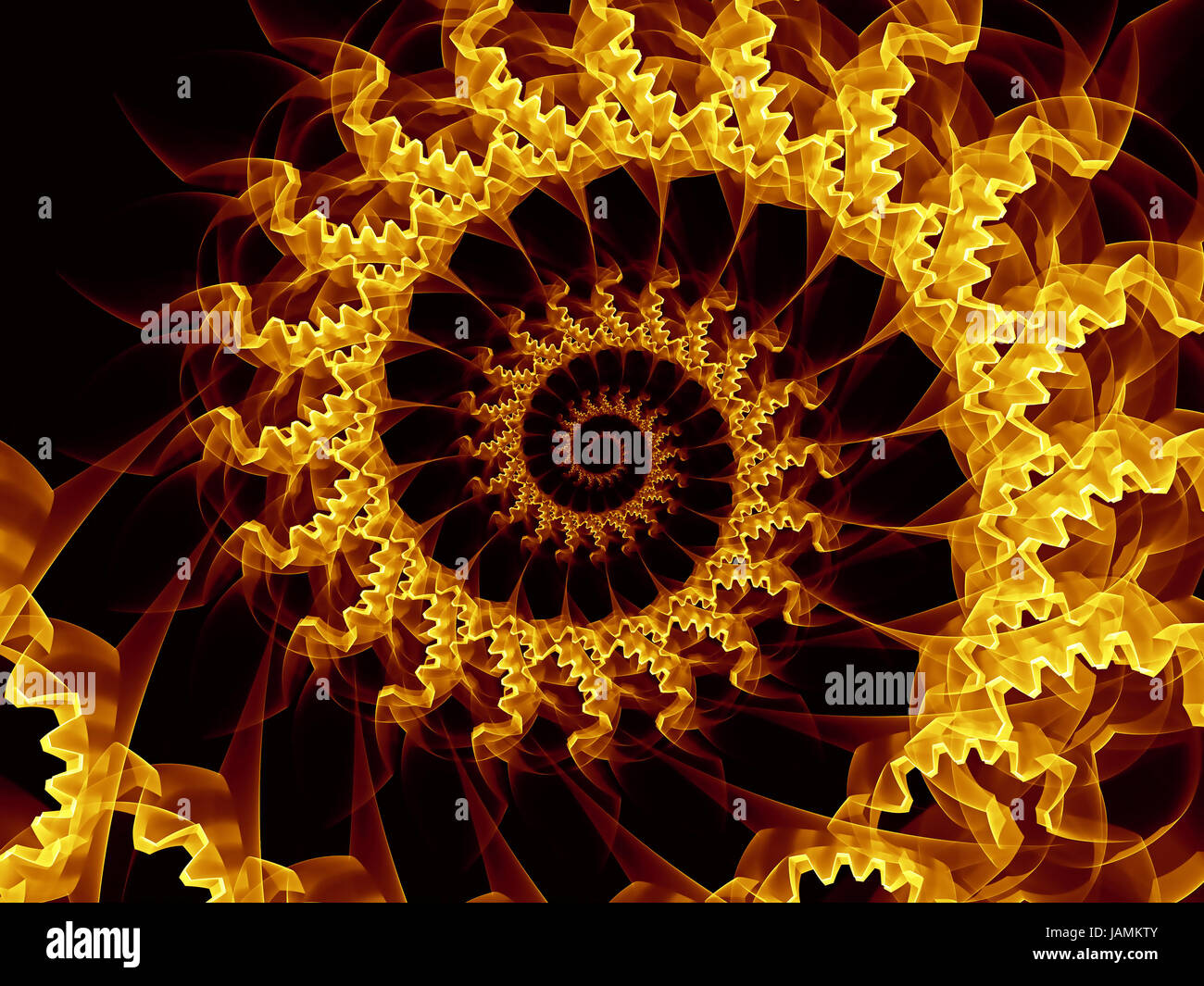 Golden Gears series. Background of golden fractal gear elements for ...