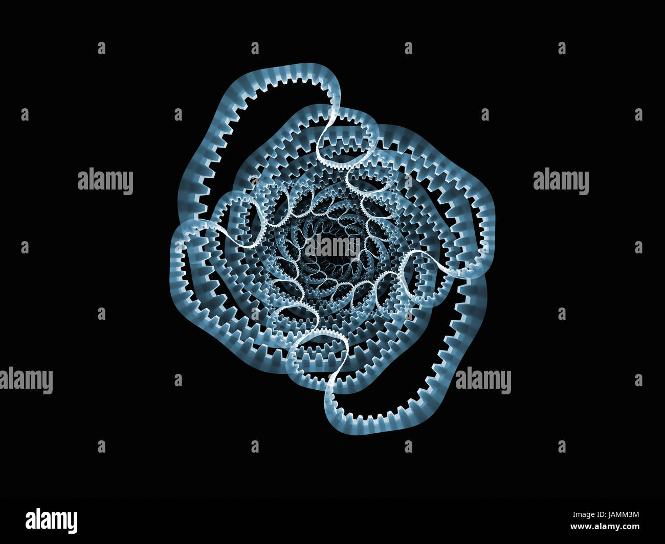 Blue Gears series. Background of blue fractal gear elements for your ...