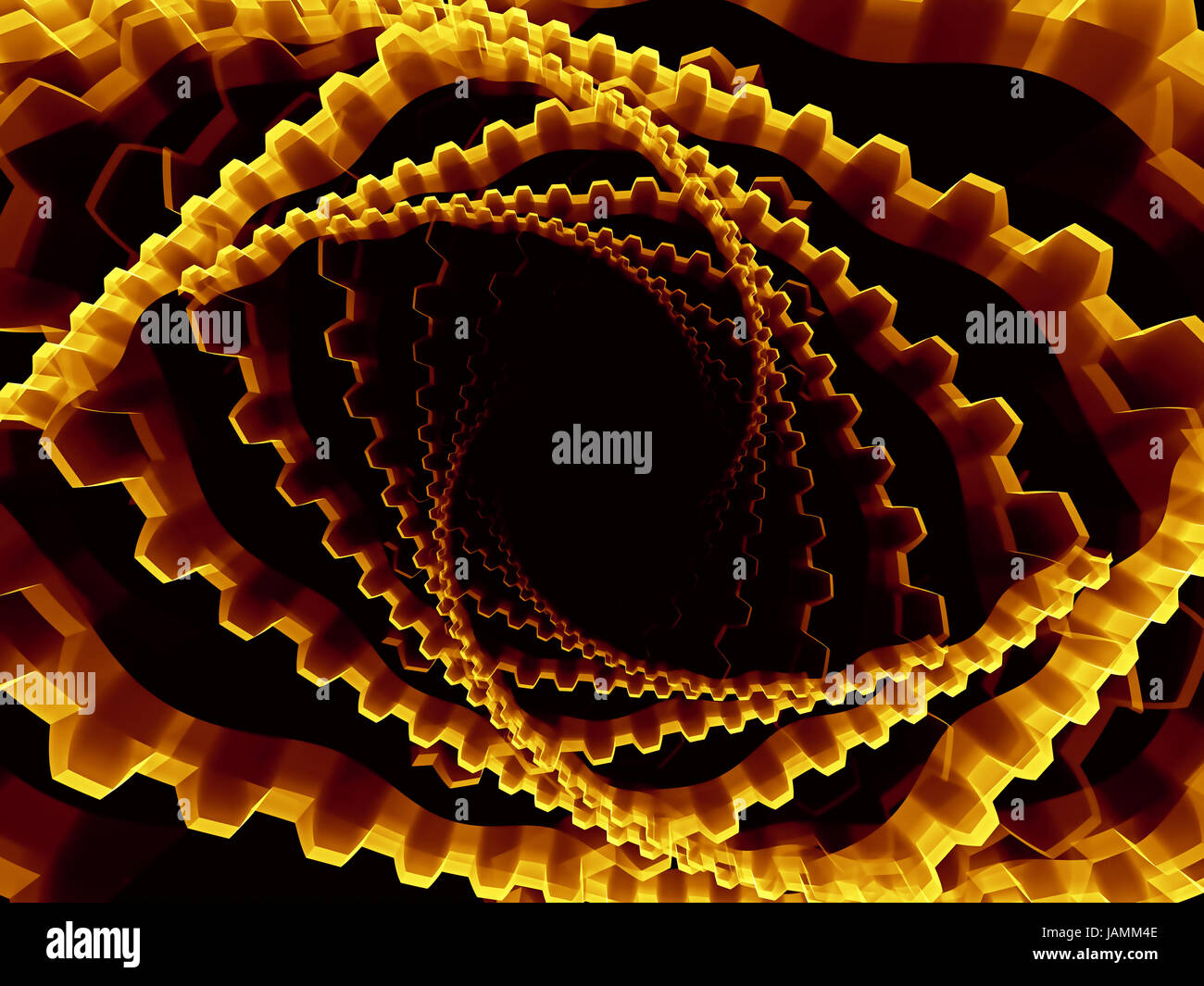 Golden Gears series. Background of golden fractal gear elements for ...