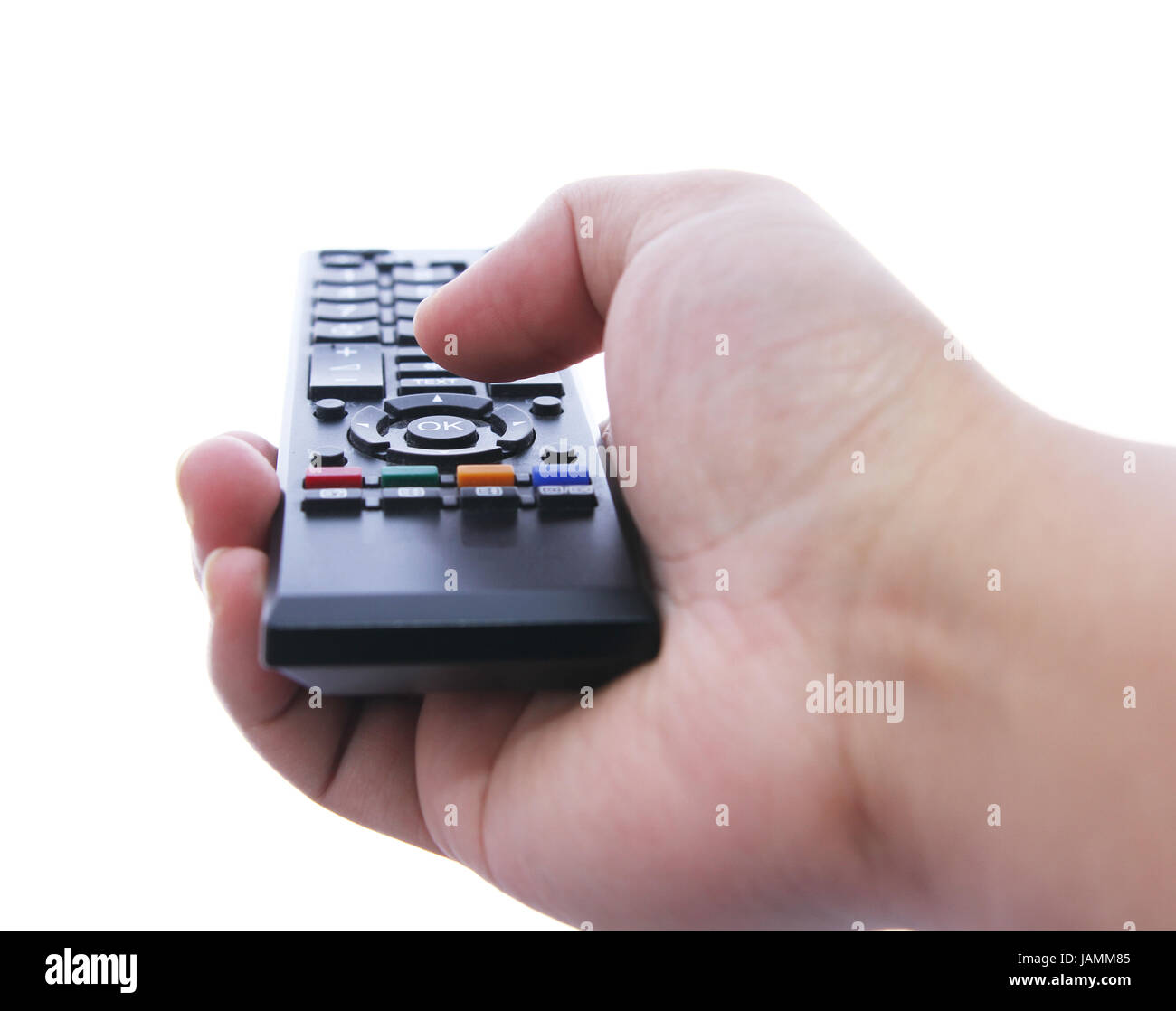 hand holding remote Stock Photo - Alamy