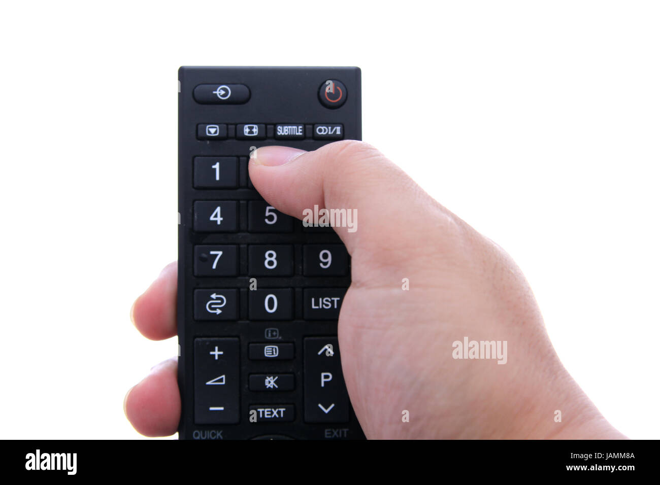 hand holding remote Stock Photo - Alamy