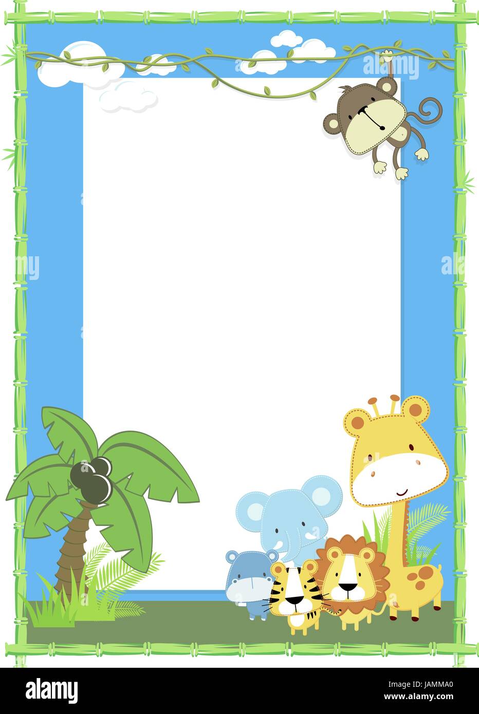 Border jungle plants leaves Stock Vector Images - Alamy