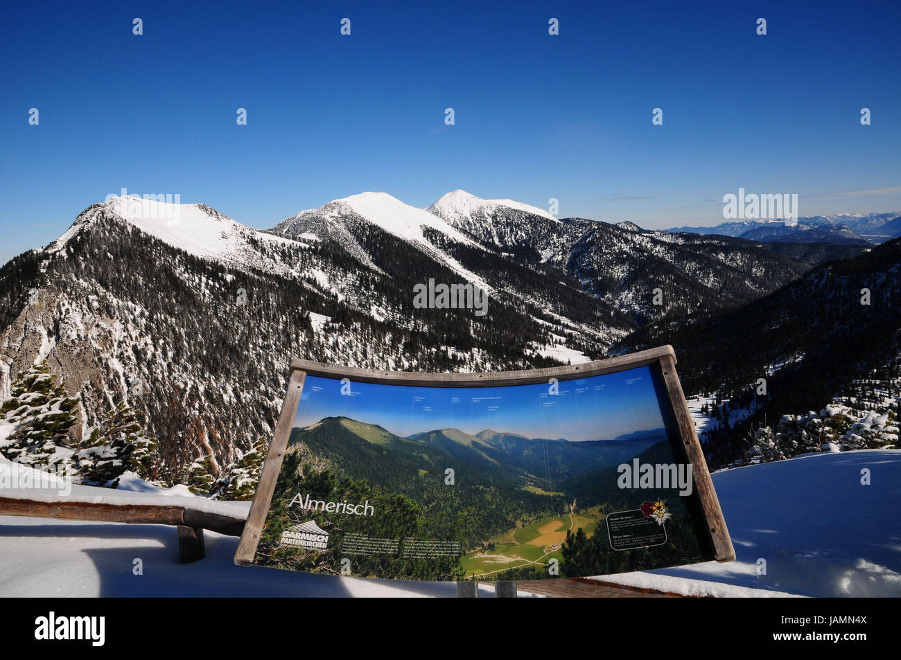 Germany,Bavaria,Estergebirge,panoramic card,winter,ridge,panoramic card ...