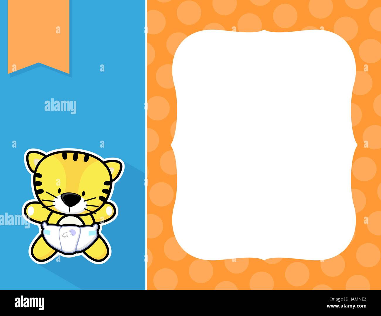 cute little baby tiger with diaper, black and white outline like a ...
