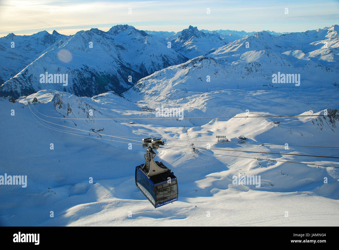 Austria,Tyrol,mountain Arl,Saint Anton,skiing area,Lechtal Alps,Valluga ...