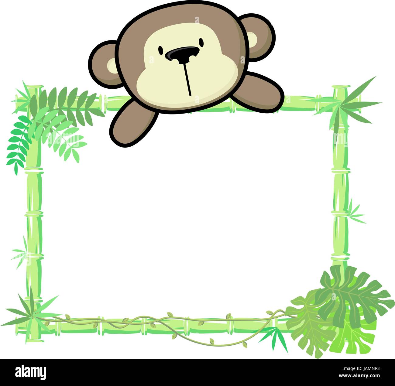 Cute Monkey Border Clip Art