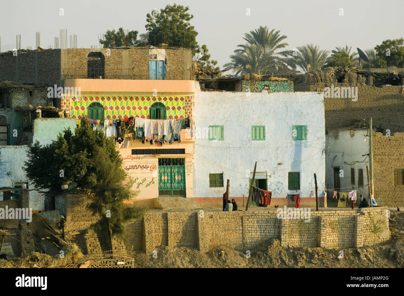 Egypt,Nile valley,the Nile,riverside,evening light Stock Photo - Alamy