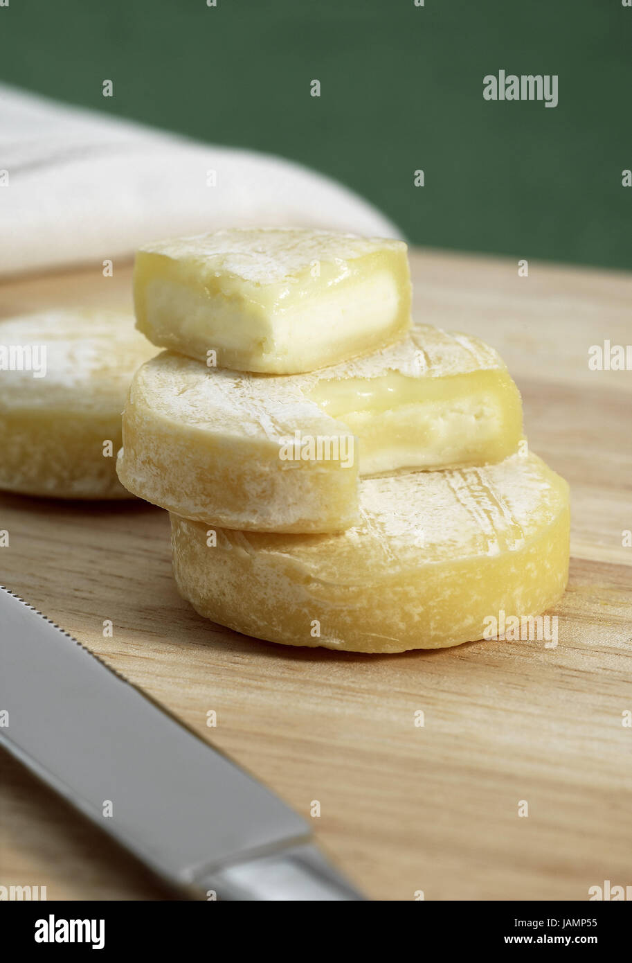 Rocamadour,French goat's cheese,white background Stock Photo - Alamy
