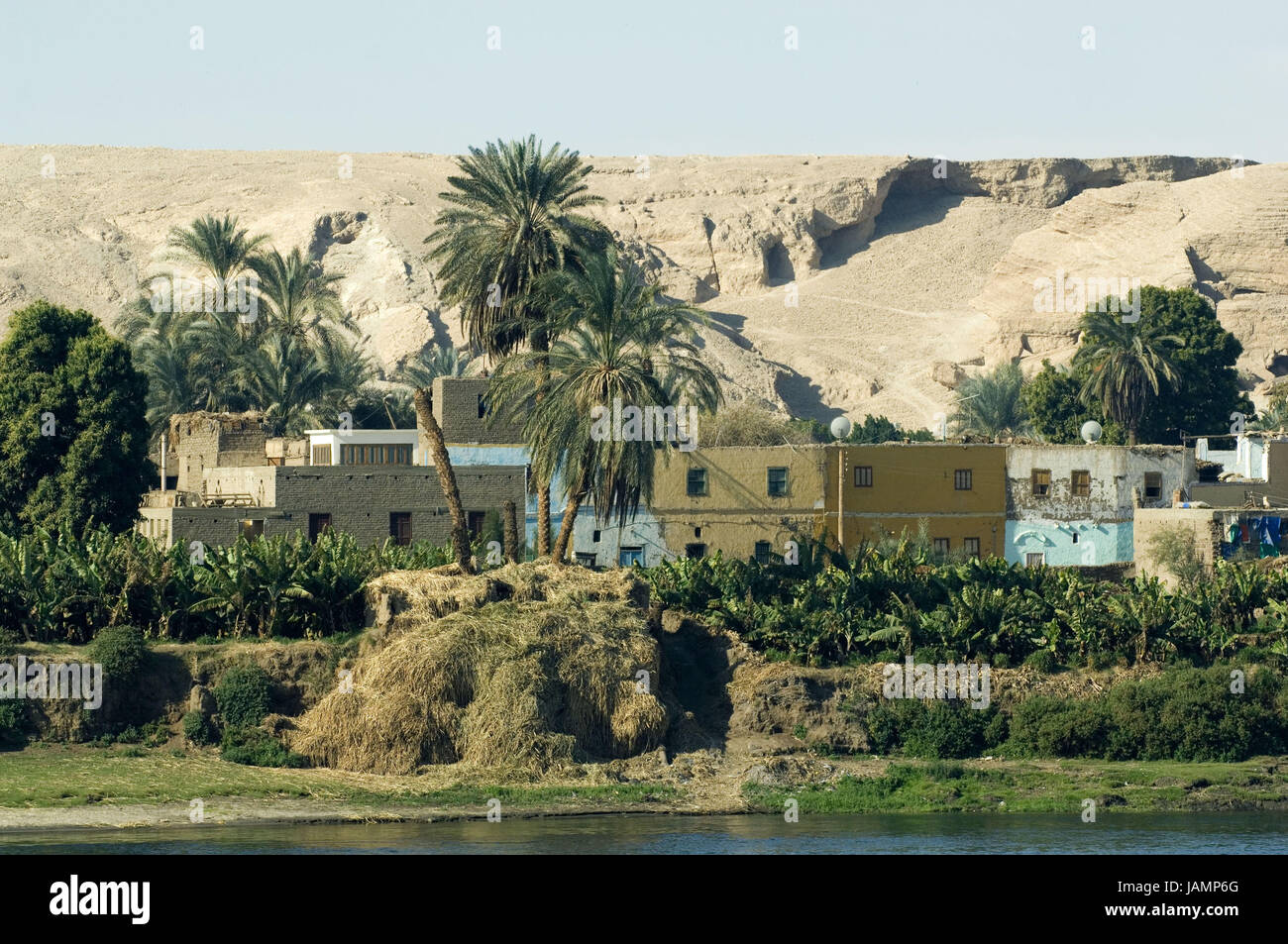 Egypt,Nile valley,the Nile,riverside,village,plantation Stock Photo - Alamy