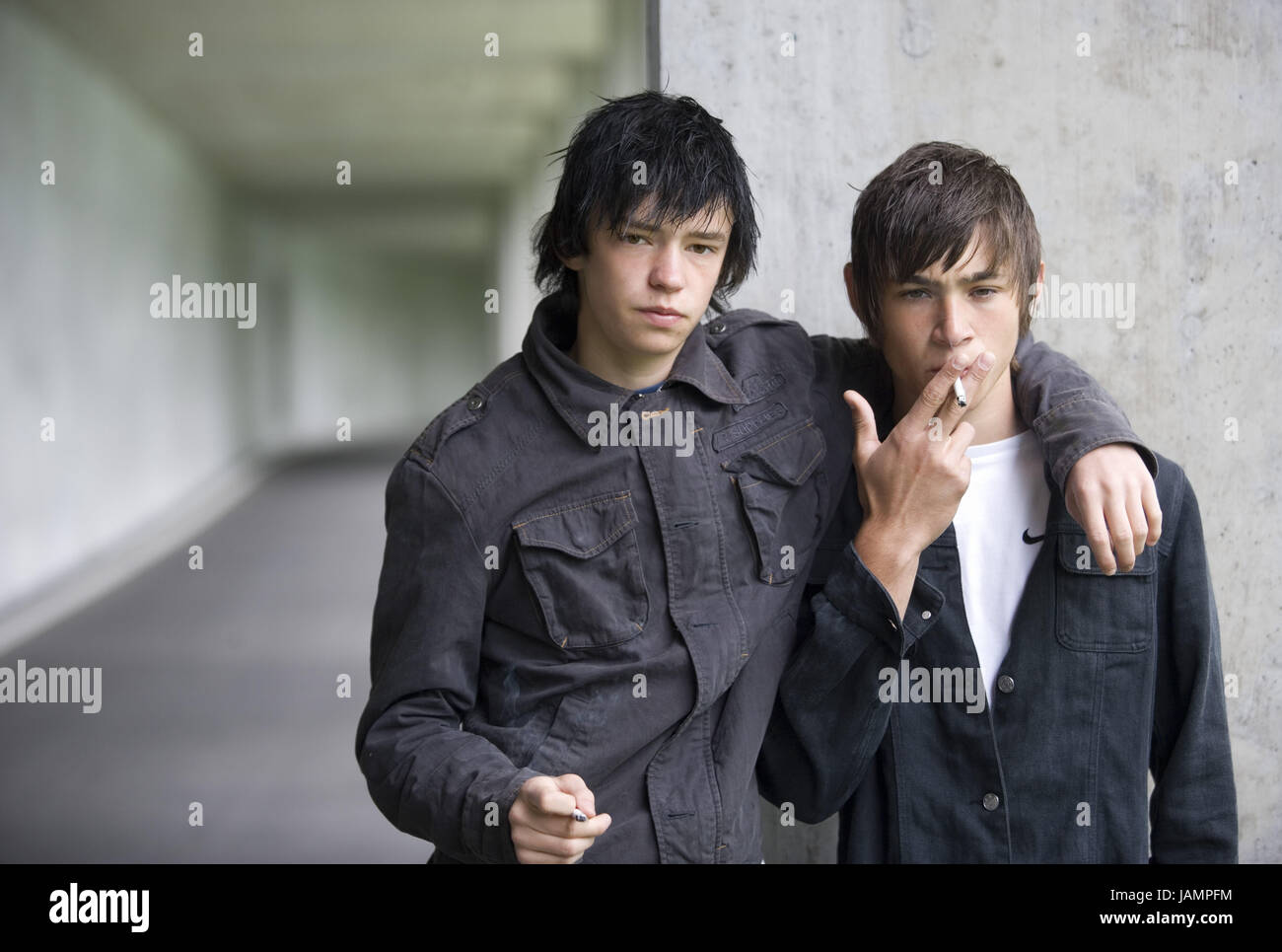 Two boys with cigarettes hi-res stock photography and images - Alamy
