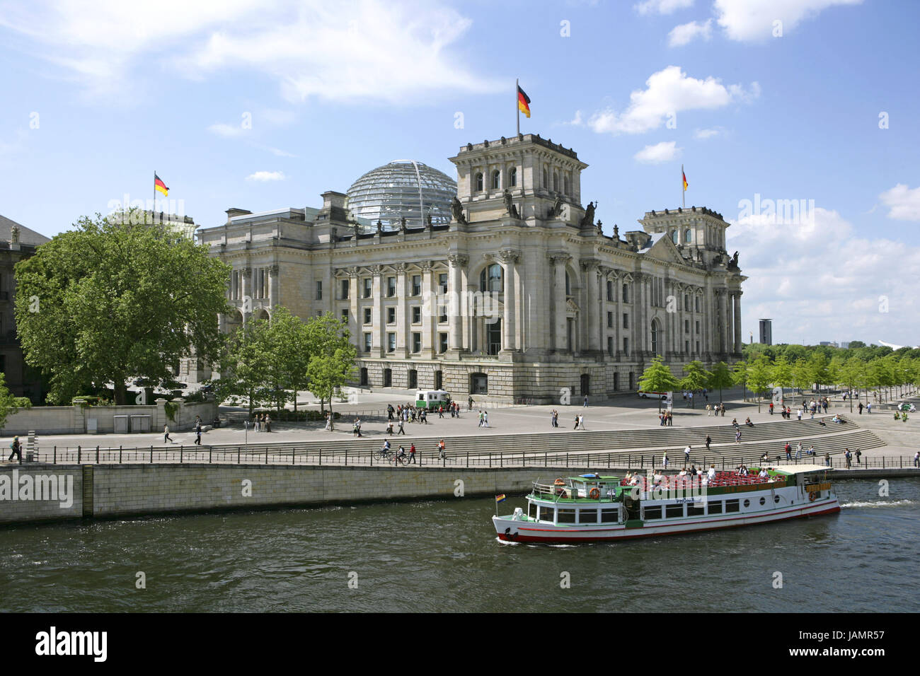 Germany,Berlin,Reichstag building,the Spree,holiday ship Stock Photo ...