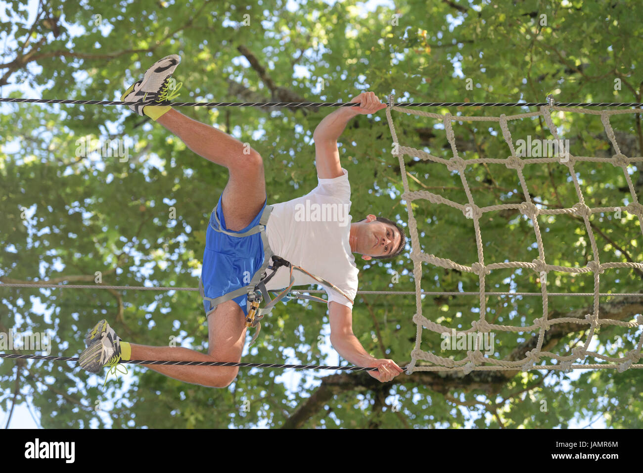 man climbing a tree Stock Photo - Alamy