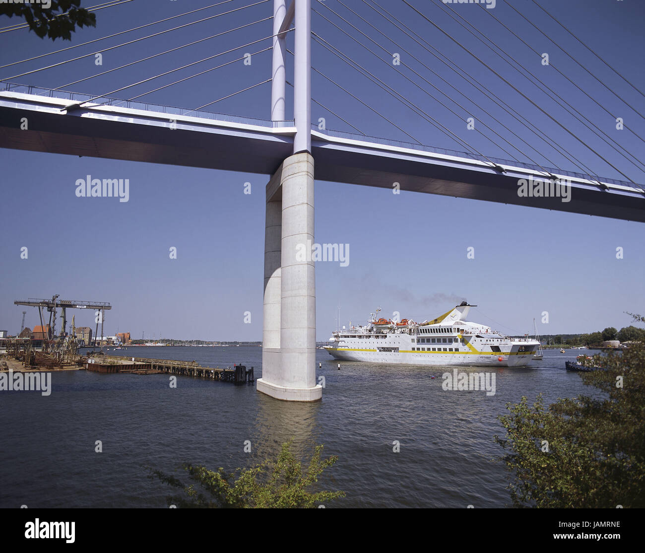 Germany,Mecklenburg-West Pomerania,Stralsund,Rügen bridge,passenger ...